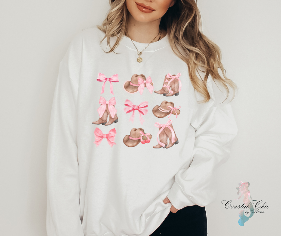 Coquette Cowgirl Sweatshirt Coastal Chic By Anna